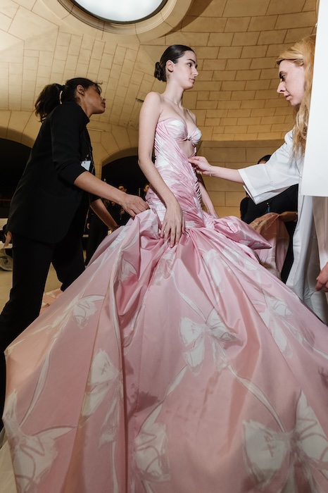 Celia Kritharioti Couture SS25 behind the scenes at the Pink Bow ...