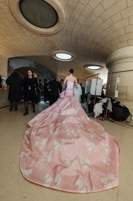Celia Kritharioti Couture SS25 behind the scenes at the Pink Bow ...
