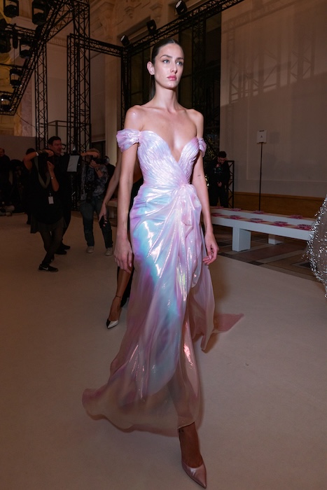 Celia Kritharioti Couture SS25 behind the scenes at the Pink Bow ...