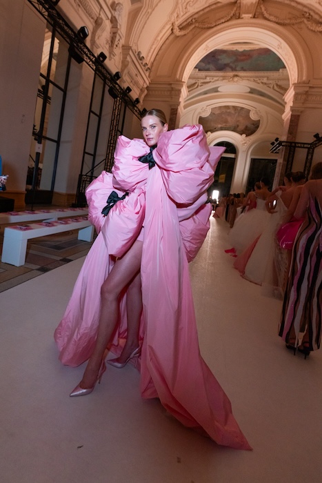 Celia Kritharioti Couture SS25 behind the scenes at the Pink Bow ...