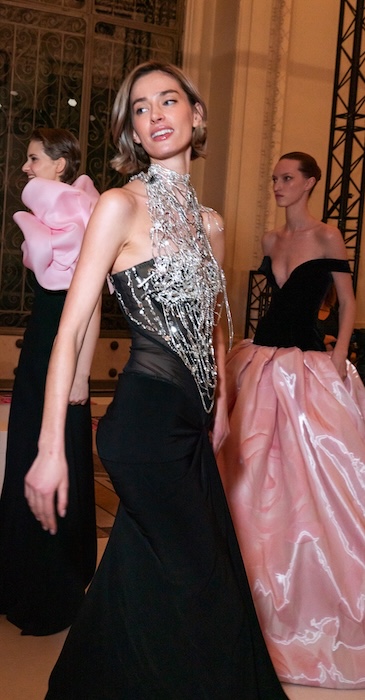 Celia Kritharioti Couture SS25 behind the scenes at the Pink Bow ...